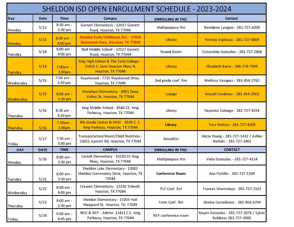 How To Enroll | Sheldon ISD